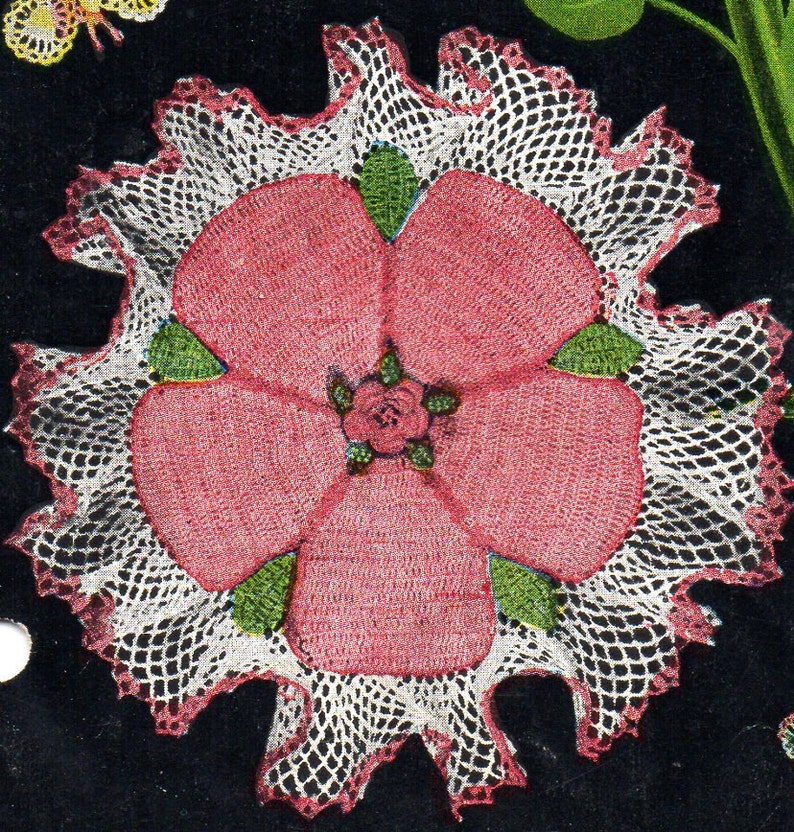 3 Vintage Doily Crochet Patterns Rose Butterfly Cameo Doily | Etsy