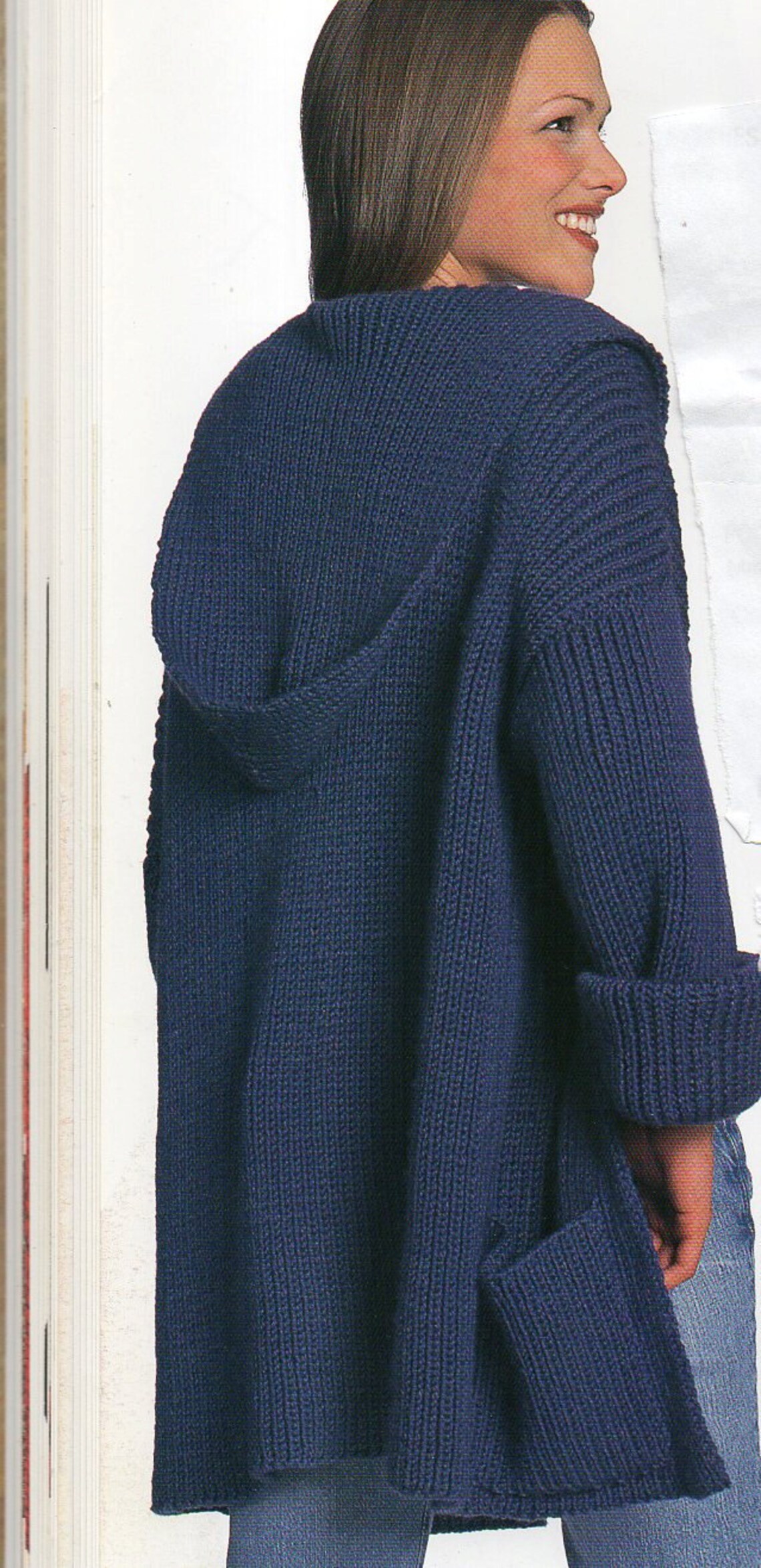 Hooded Long Sweater Knitting Pattern Long Sweater Jacket With Pockets ...