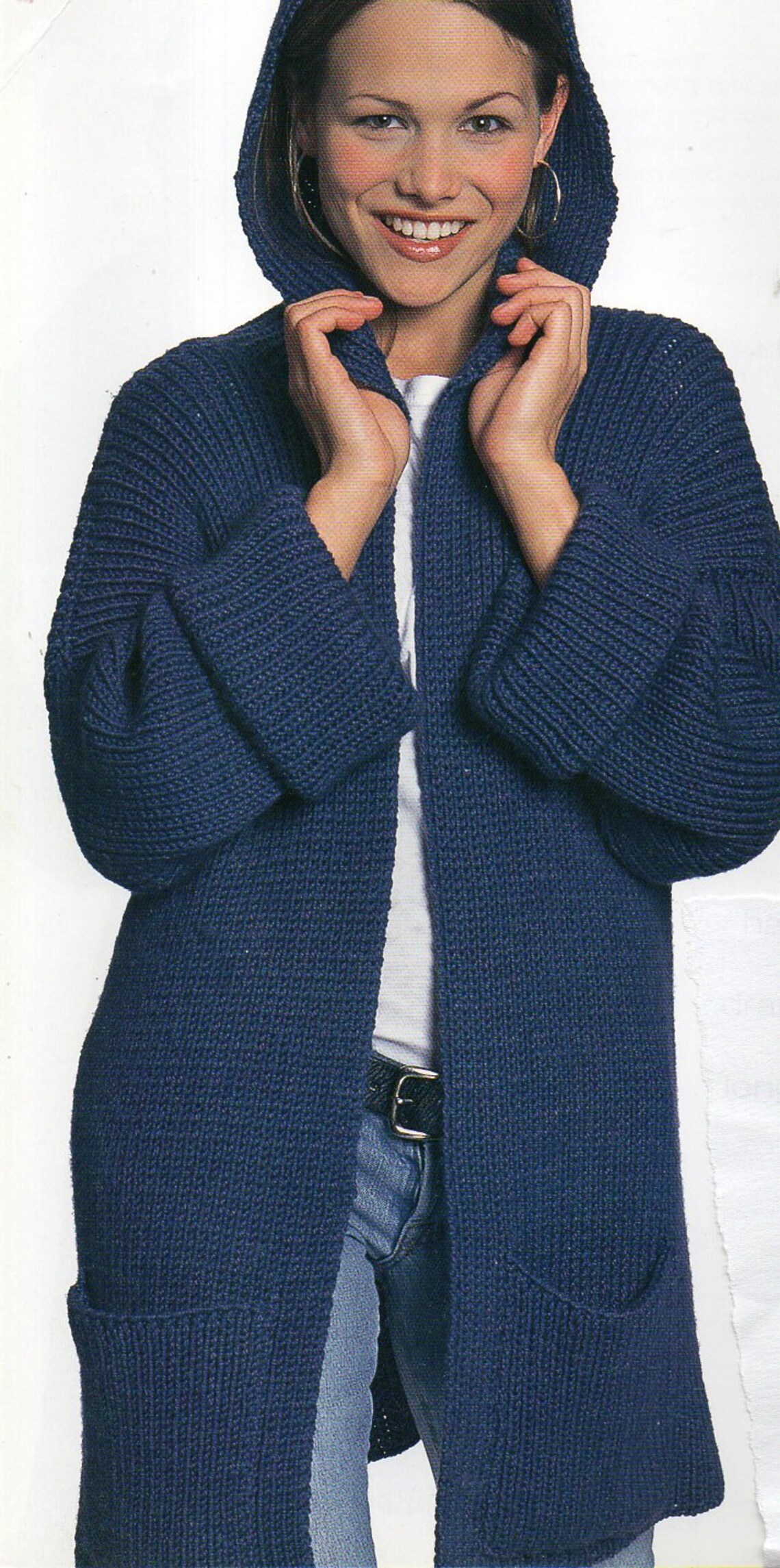 Hooded Long Sweater Knitting Pattern Long Sweater Jacket With - Etsy