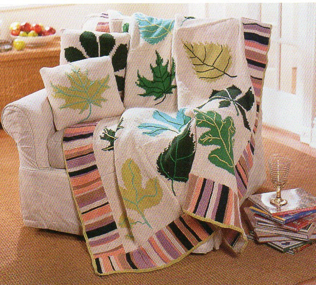 Autumn Leaves Afghan Knitting Pattern Fall Leaf Afghan Knitting Pattern ...