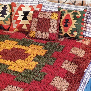 Aztec Afghan Crochet Pattern Southwest Afghan and Pillow Crochet ...