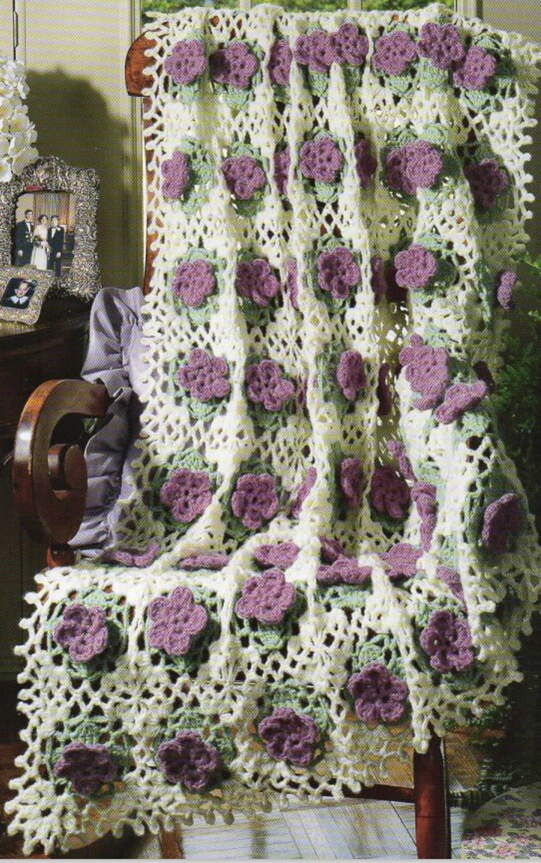 Rose Flower Motif Afghan Crochet Pattern Roses Squares Afghan Crochet ...
