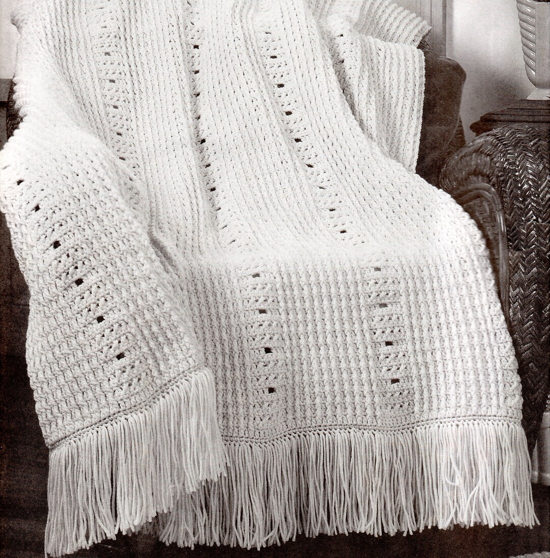 Wicker Look Aran Afghan Crochet Pattern Afghan Throw Crochet Pattern ...