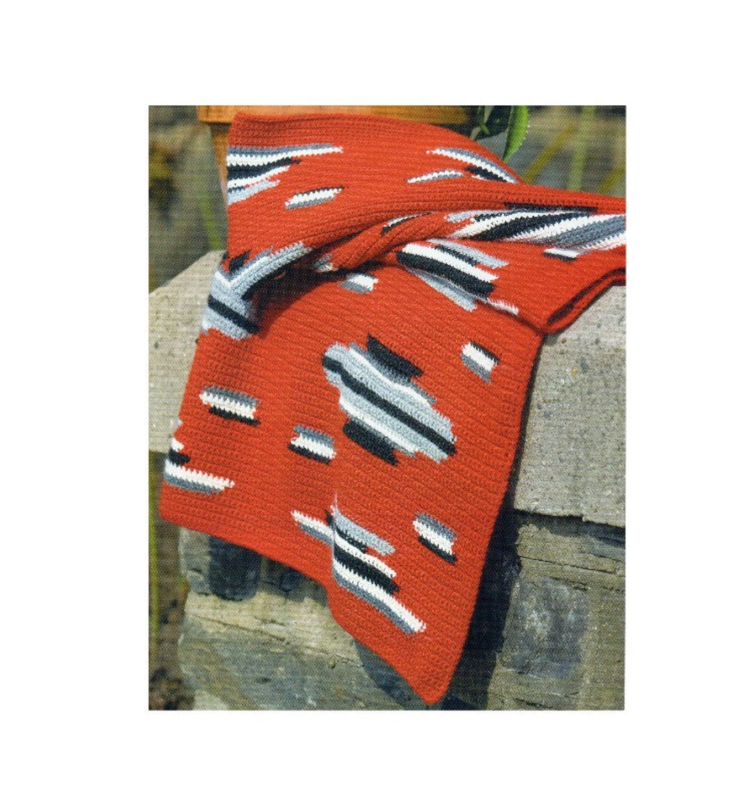 Vintage Aztec Afghan Crochet Pattern Southwest Afghan Crochet Pattern ...