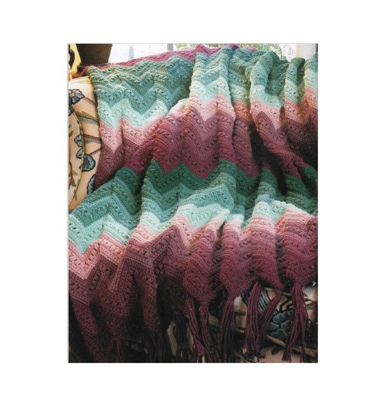 Wavy Ripple Bobble Afghan Crochet Pattern Bobble Fringe Afghan Crochet ...