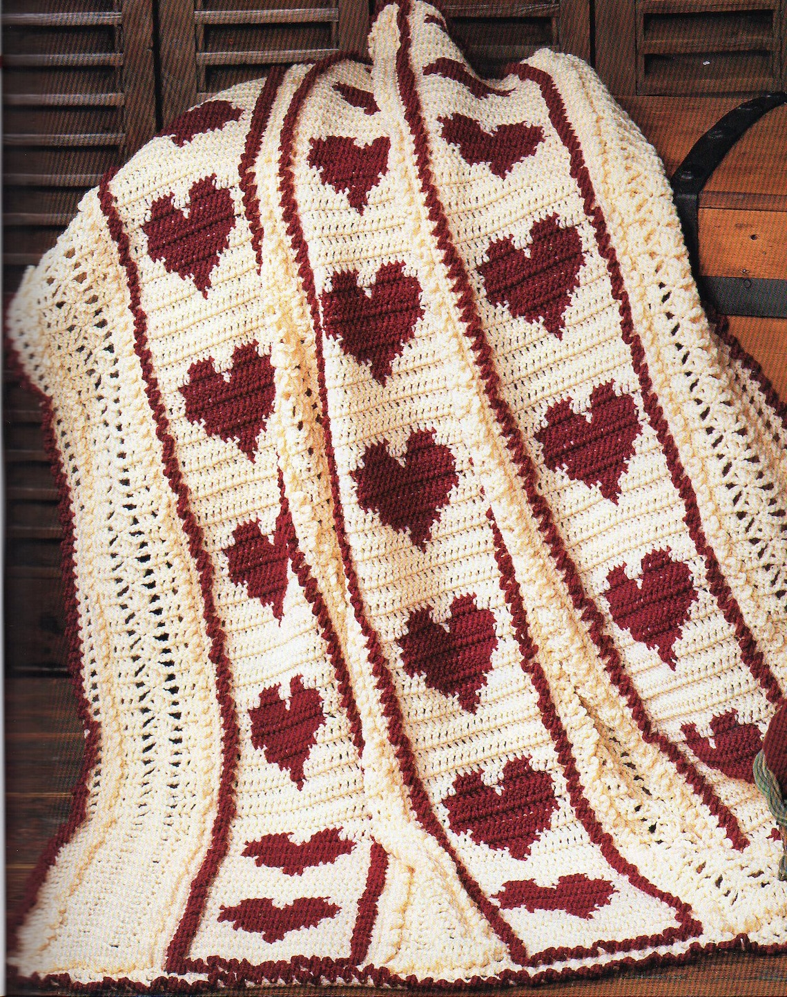 Valentine Hearts and Stripes Afghan Crochet Pattern Hearts Afghan ...