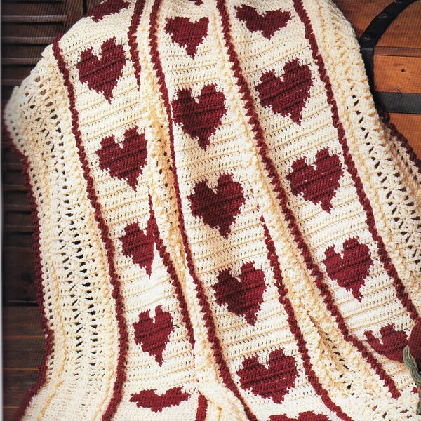 Crochet Heart Afghan - Etsy