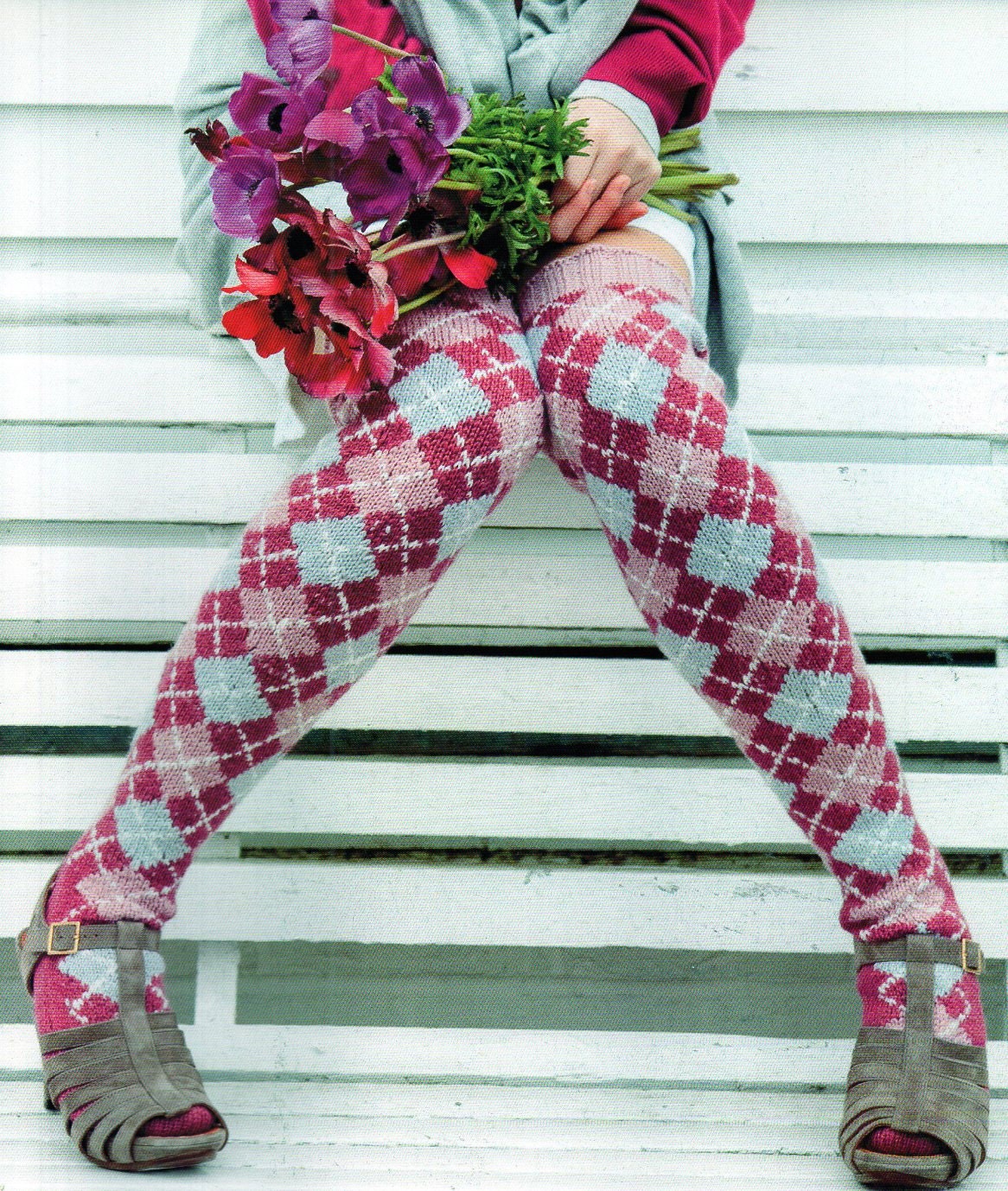 Thigh High Socks Knitting Pattern Over the Knee Argyle Socks | Etsy