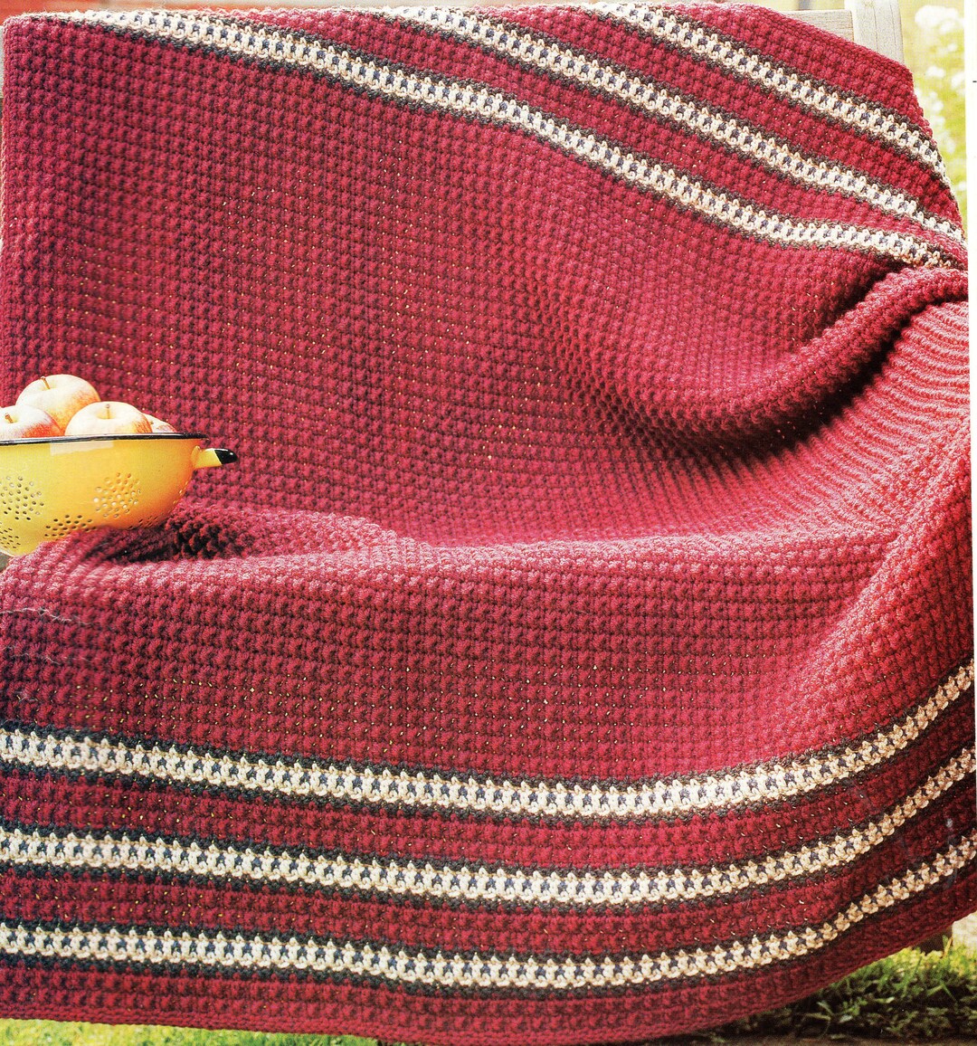 Twisted Stripes Afghan Crochet Pattern Rows of Stripes Afghan Crochet ...