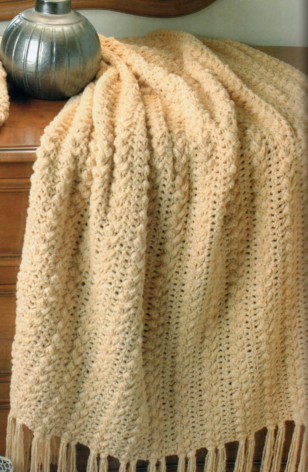 Bobble Fringe Afghan Crochet Pattern Vintage Fringe Afghan Crochet ...