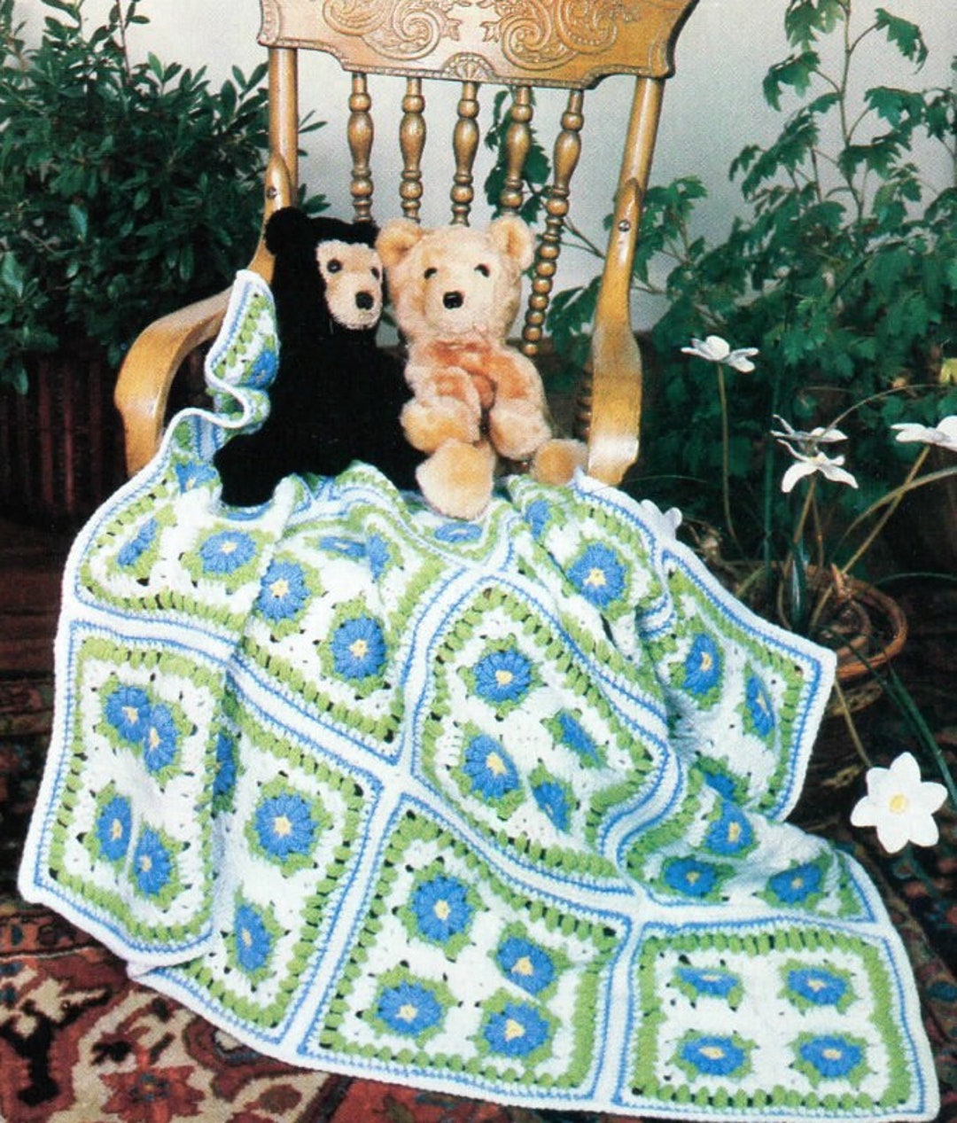 Forget Me Not Blanket Crochet Pattern Daisy Flowers Blanket Crochet ...