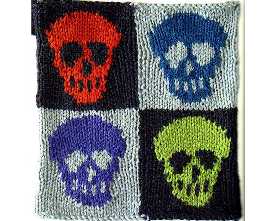 Skull Knitting Block Pattern Skeleton Knitting Pattern PDF | Etsy