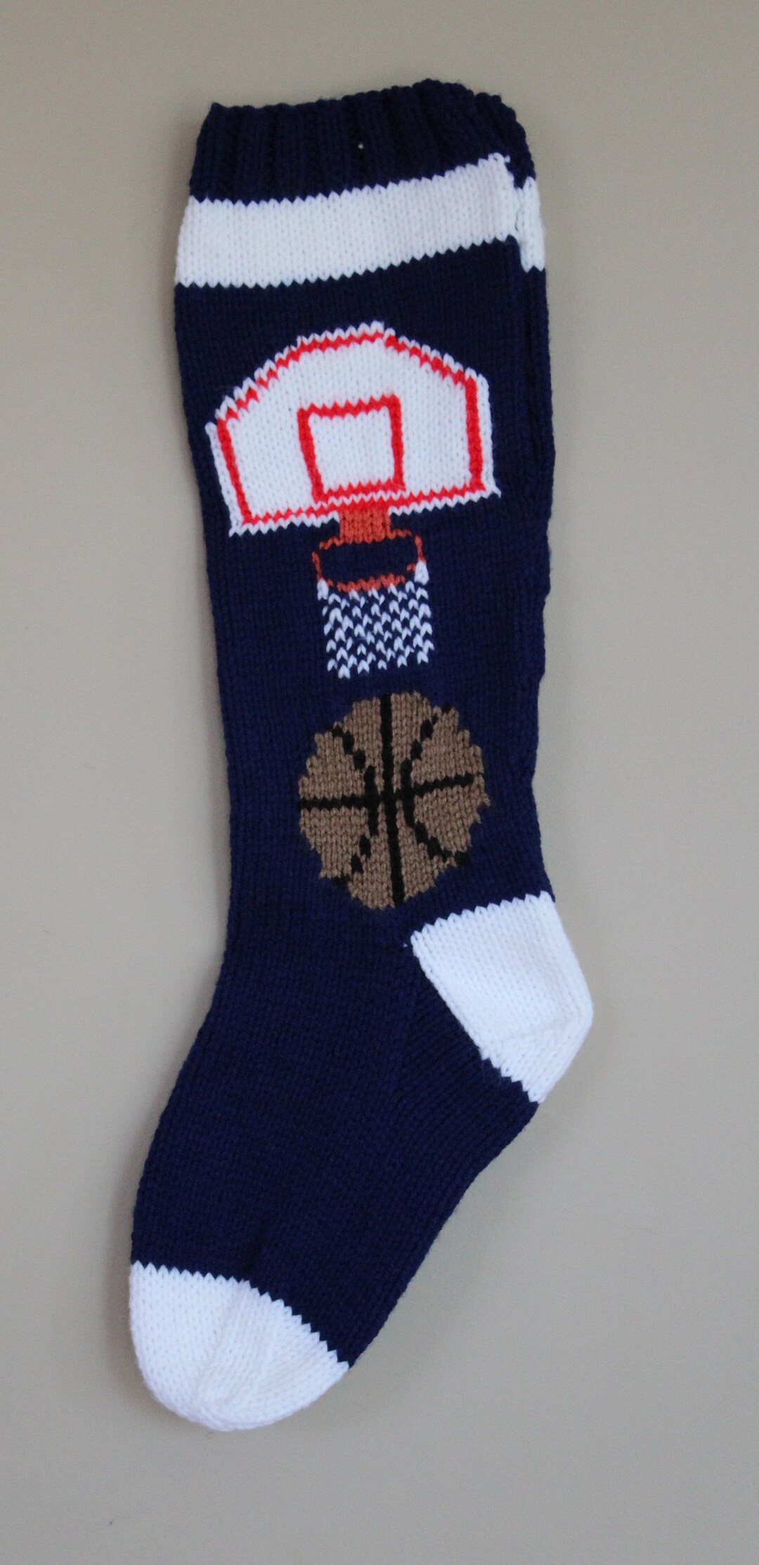 Knitted Christmas Stocking Personalized - Basketball - Etsy