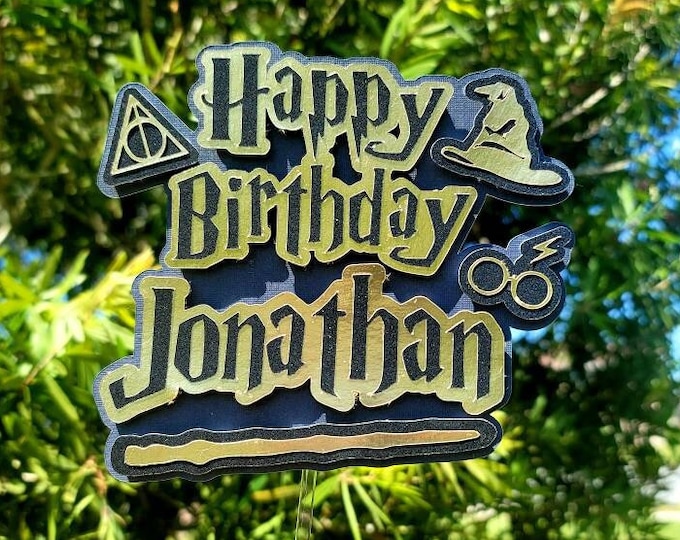 Wizard Birthday Cake Topper | Personalized | Magic | Wizarding - Etsy