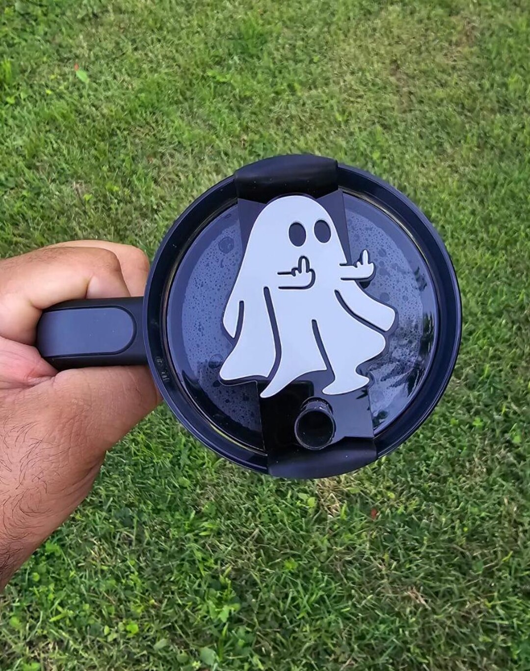 Middle Finger Ghost Stanley Topper Nameplate: H2.0 Tumbler Accessory - Etsy