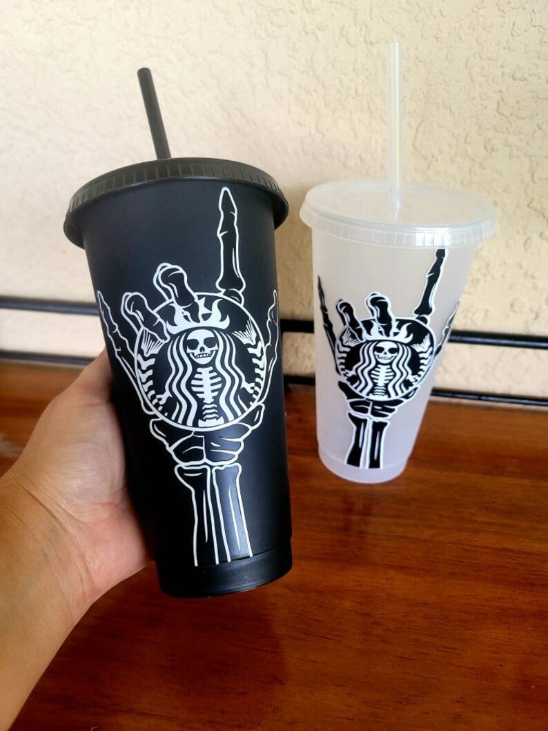 Skeleton Cold Cup Personalized Reusable 24 Oz Cup in - Etsy