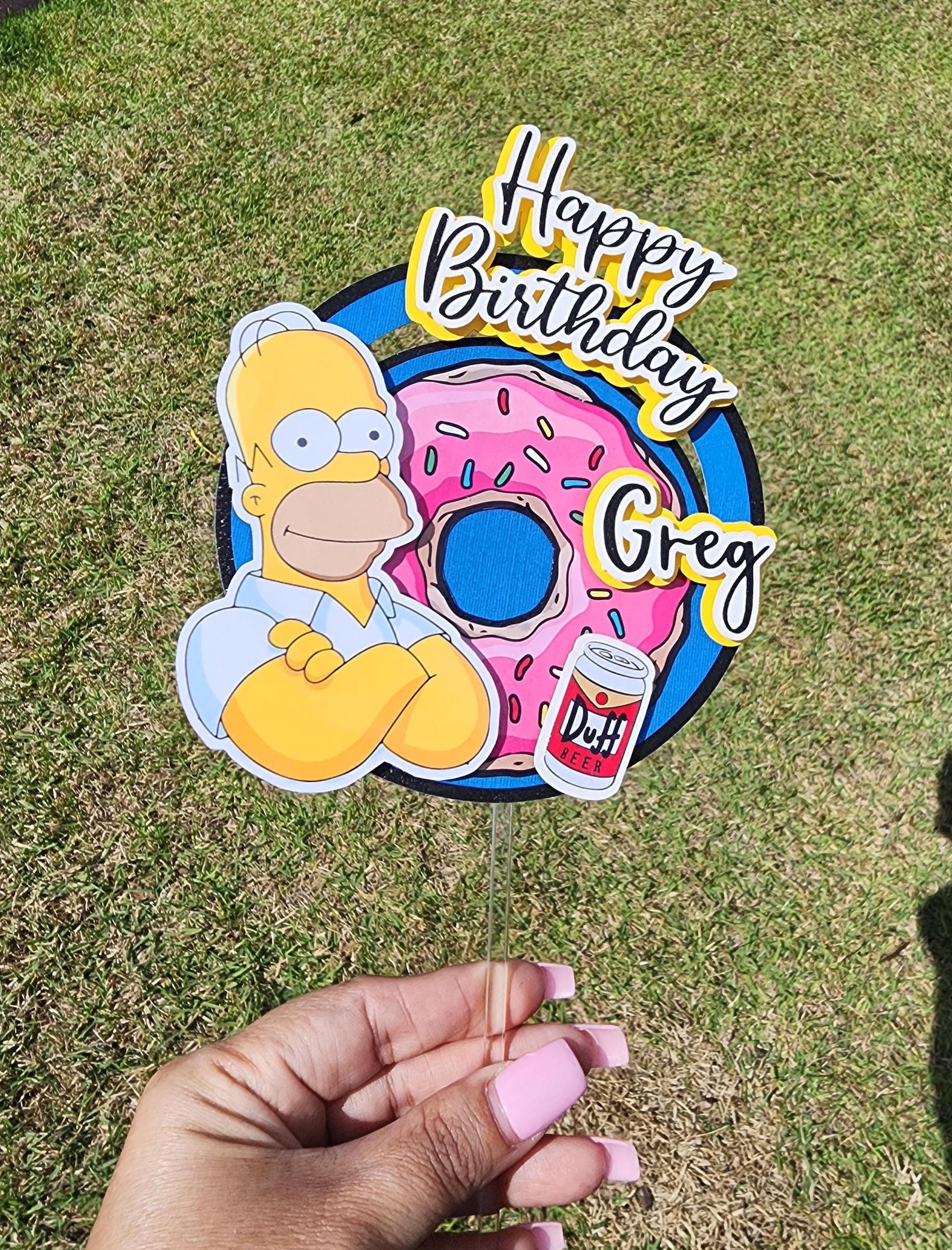 Unique Simpsons Inspired Cake Topper - Personalized for a One-of-a-kind ...