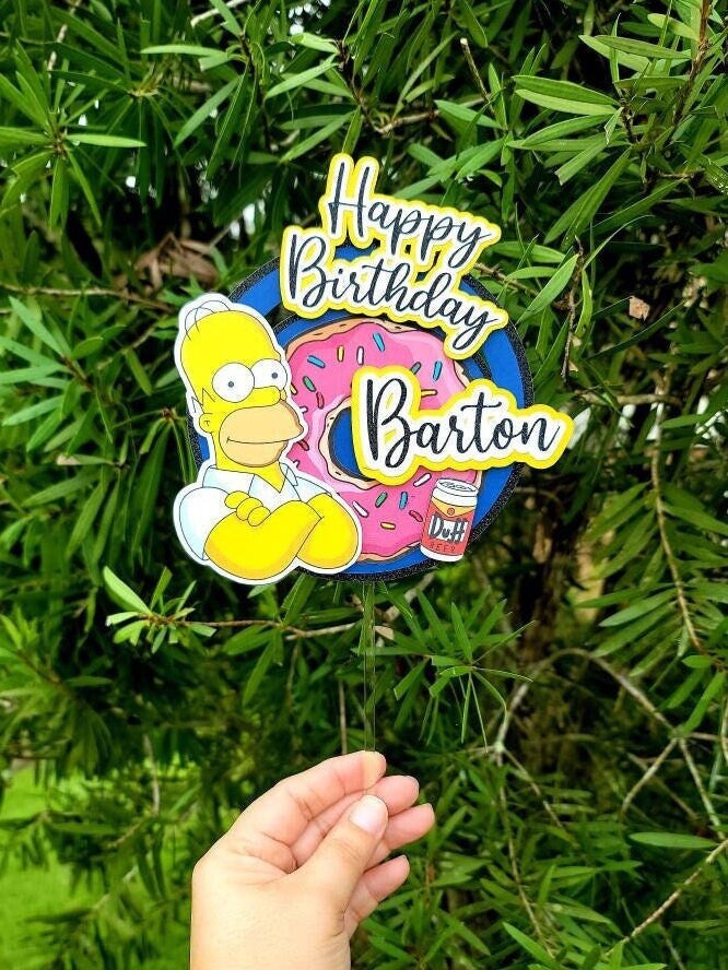 Unique Simpsons Inspired Cake Topper - Personalized for a One-of-a-kind ...