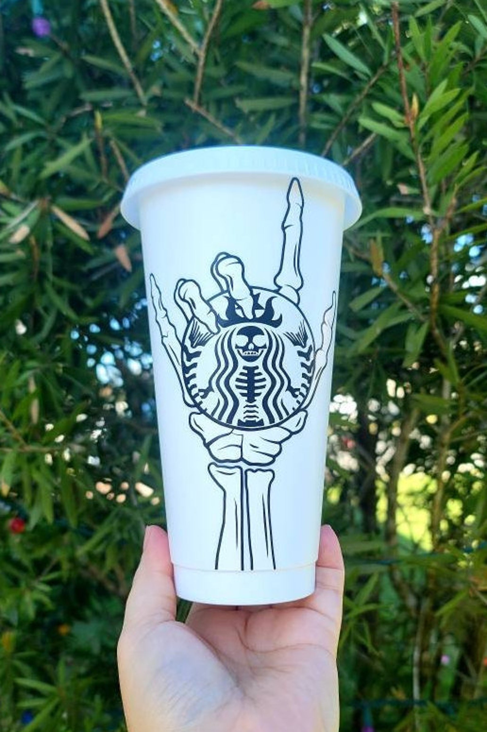 Skeleton Cold Cup Personalized Reusable 24 Oz Cup in - Etsy