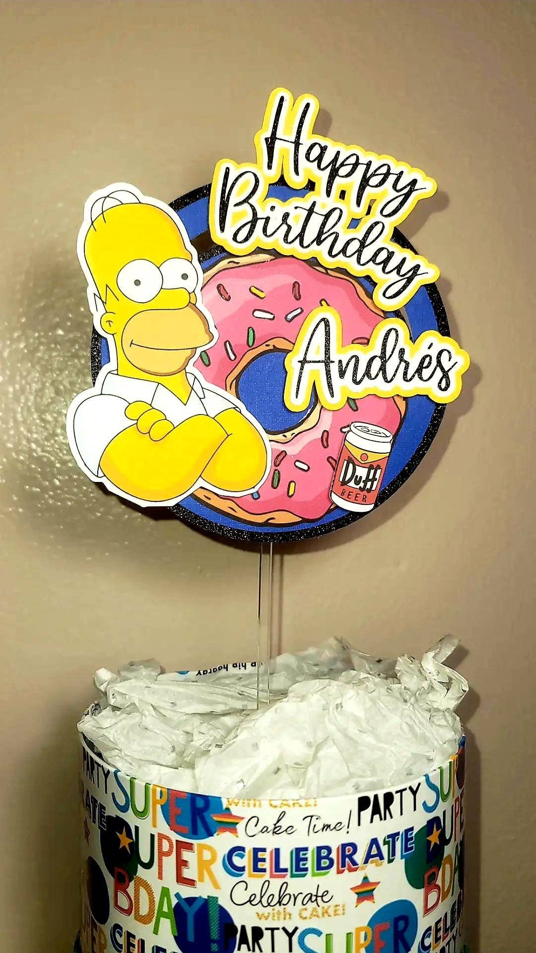 Unique Simpsons Inspired Cake Topper - Personalized for a One-of-a-kind ...