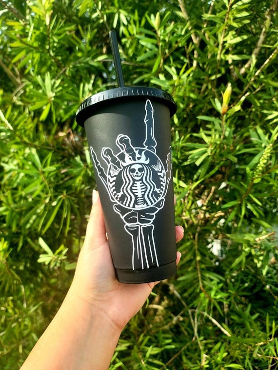 Skeleton Cold Cup Personalized Reusable 24 Oz Cup in - Etsy