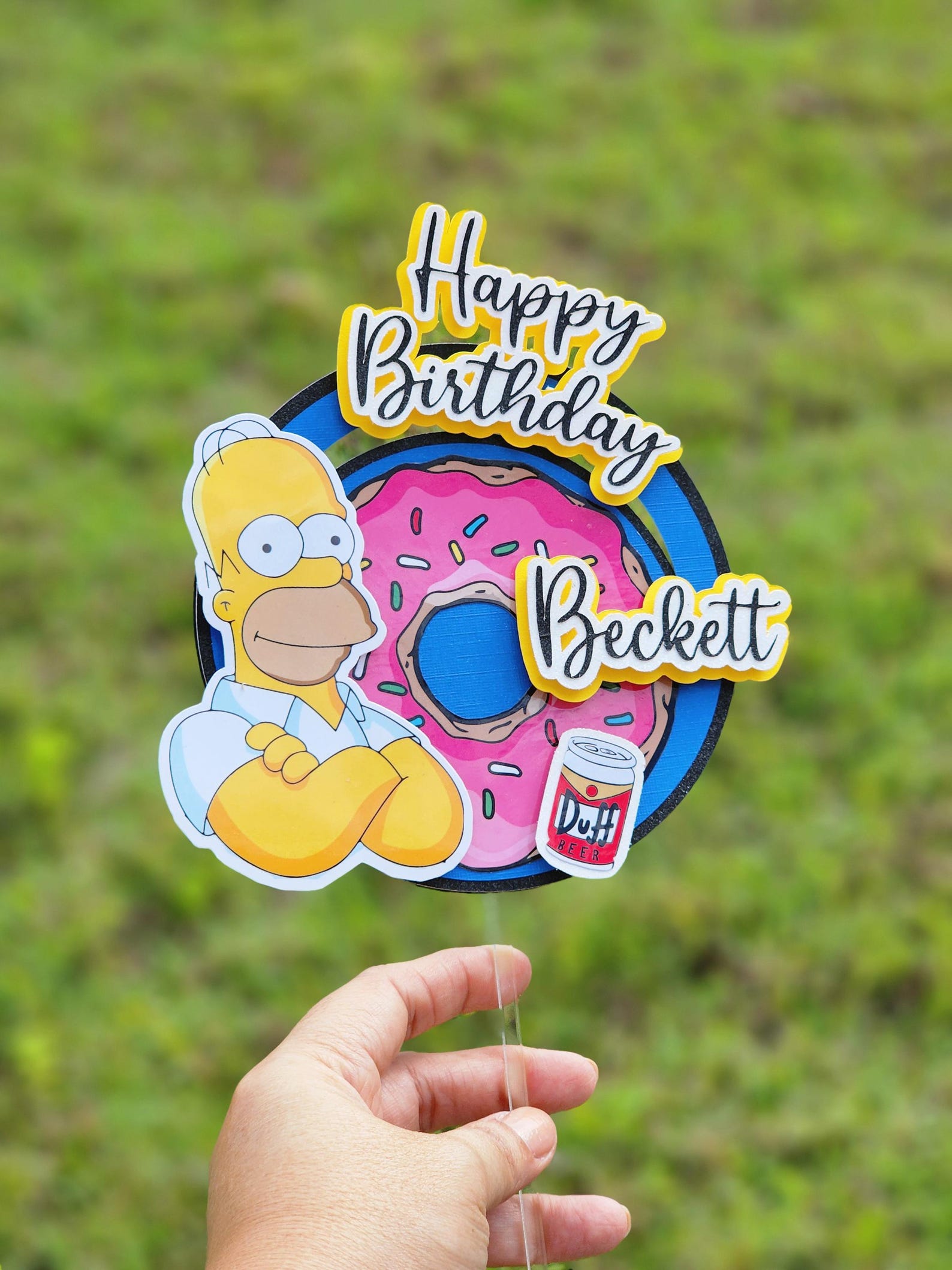 Unique Simpsons Inspired Cake Topper - Personalized for a One-of-a-kind ...