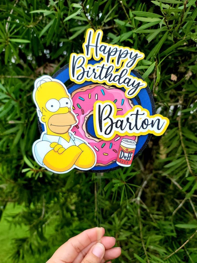 Unique Simpsons Inspired Cake Topper - Personalized for a One-of-a-kind ...