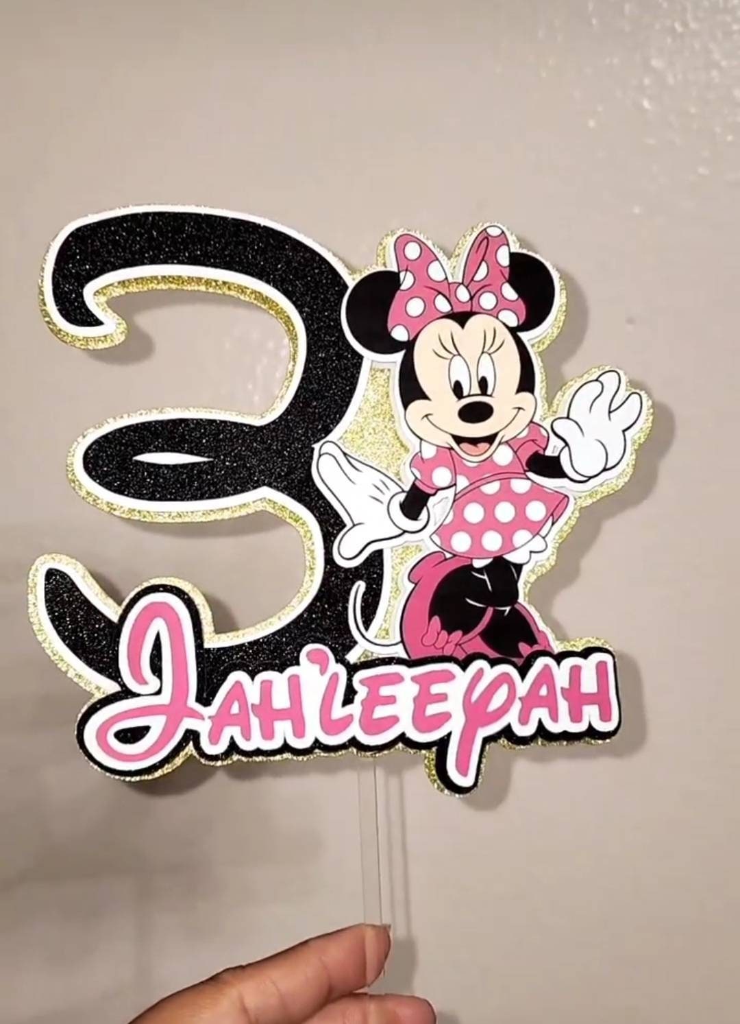 Mouse Birthday Cake Topper Personalized Pink or Red - Etsy