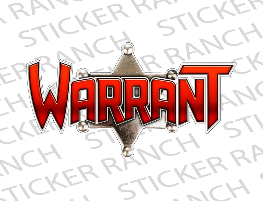 WARRANT Color Printed Vinyl Decal Sticker Transfer Band Logo Hollywood ...