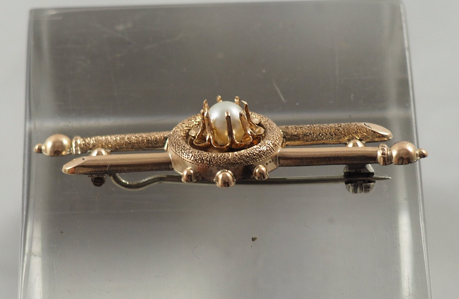 Antique Victorian Bar Brooch 14k Gold Front Base Metal Form | Etsy