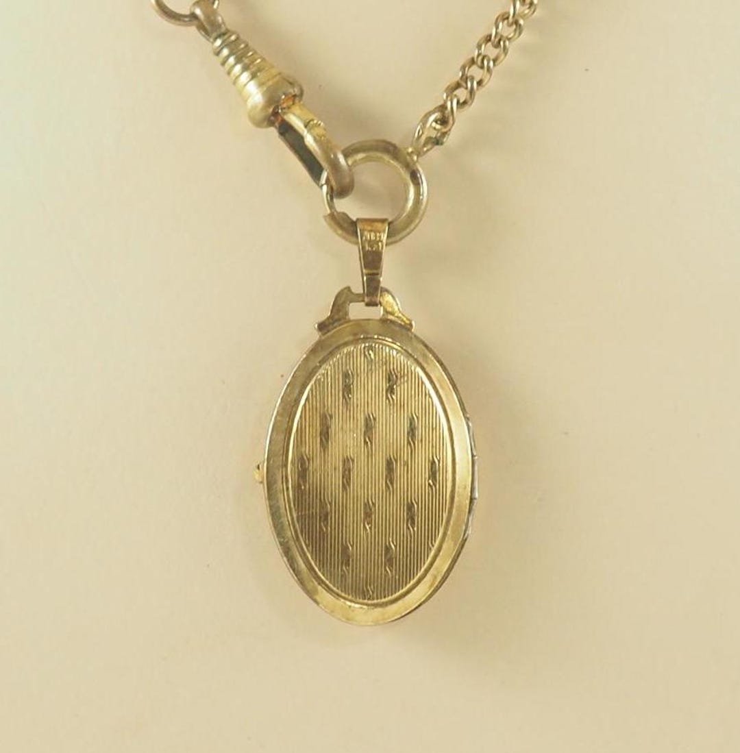 Art Deco Oval Gold Filled Locket, Space for 2 Photos, Frames and ...