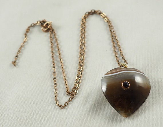 Antique Victorian Solid Banded Agate and Bohemian Gar… - Gem