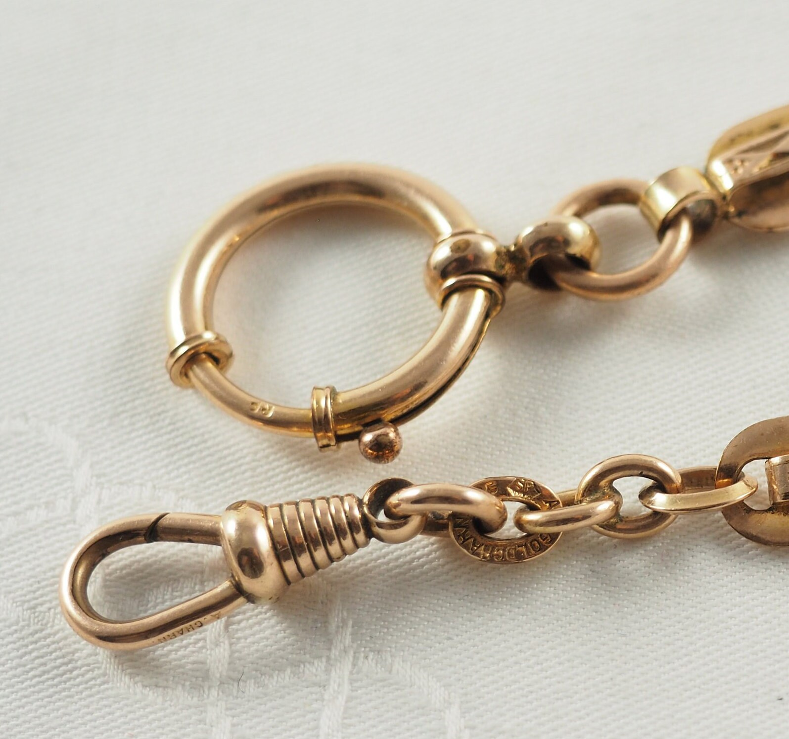 Antique Rolled Gold Gentlemans Graduated Watch Chain Leontine | Etsy