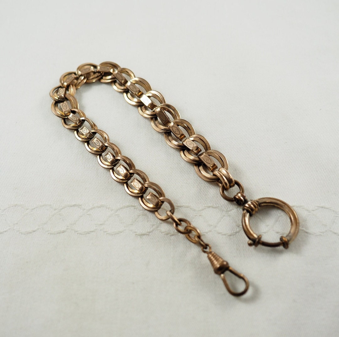 Antique Edwardian Gentleman's Graduated Gold Filled Watch Chain ...