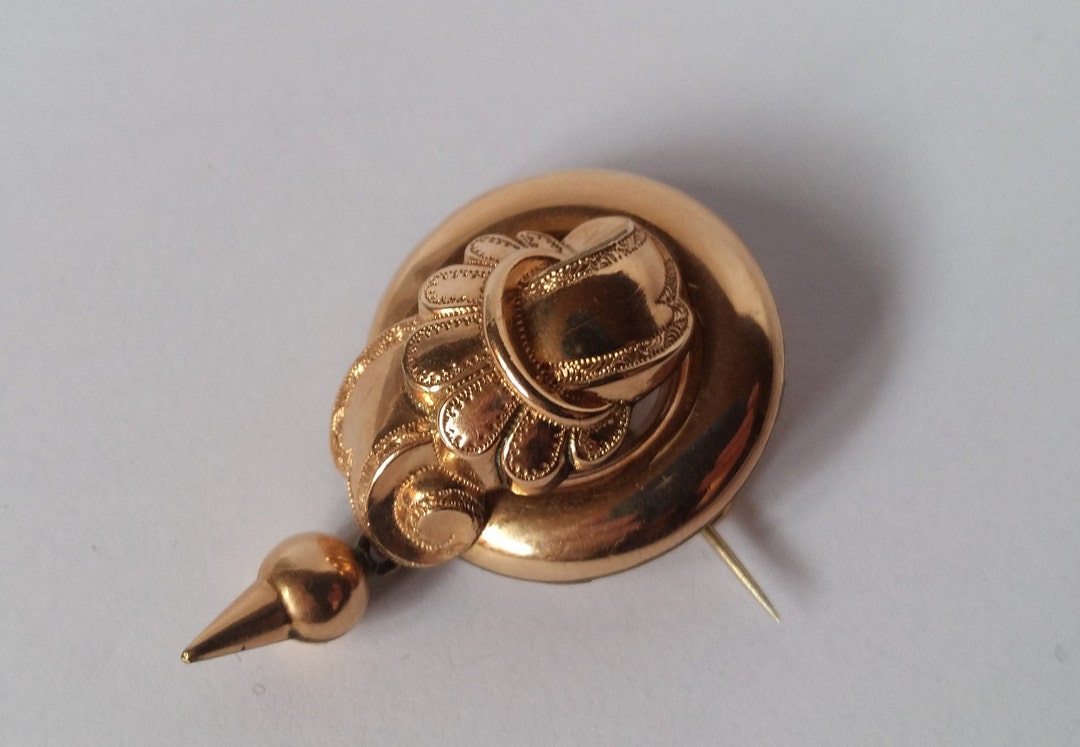 Broche victorienne ancienne en métal doré, laminé, broche en or, boucle ...