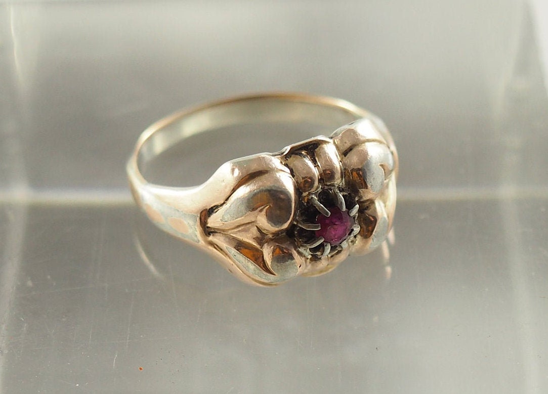 Antique French Napoleon III Period 18K Gold Bicolor Ring Set - Etsy