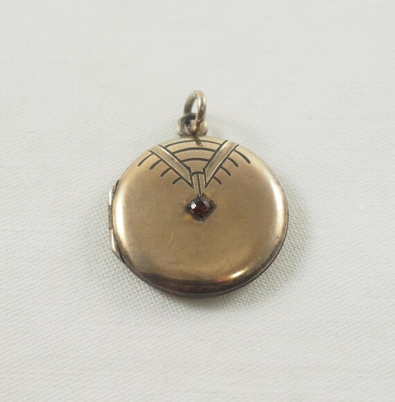 Antique Art Nouveau Period Circular Locket, Gold Fill… - Gem