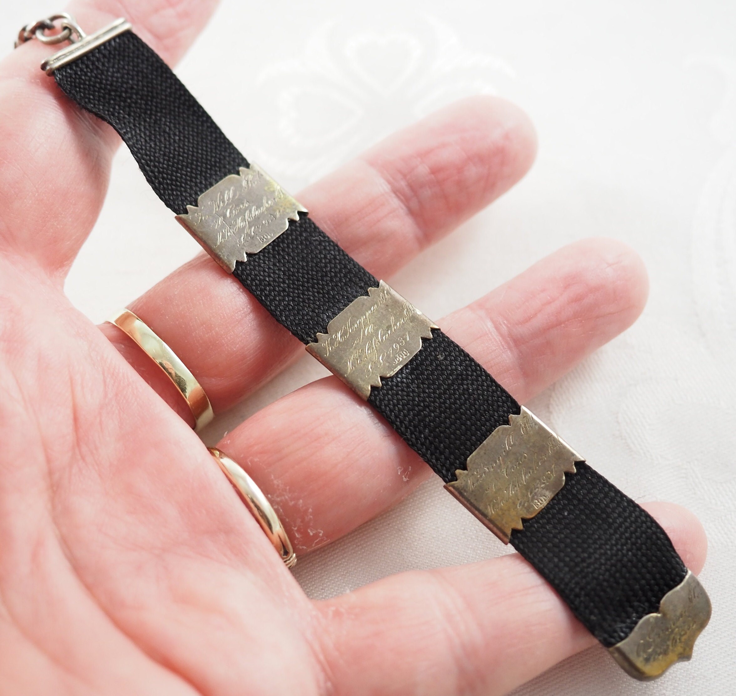 Art Deco Period Gentlemans Pocket Ribbon Chain With Silver - Etsy