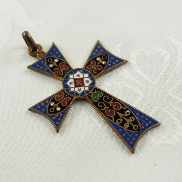 Red Enamel Cross - Etsy
