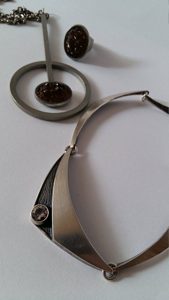 Vintage Ninex Korut Finnish Modernist Necklace, Ster… - Gem