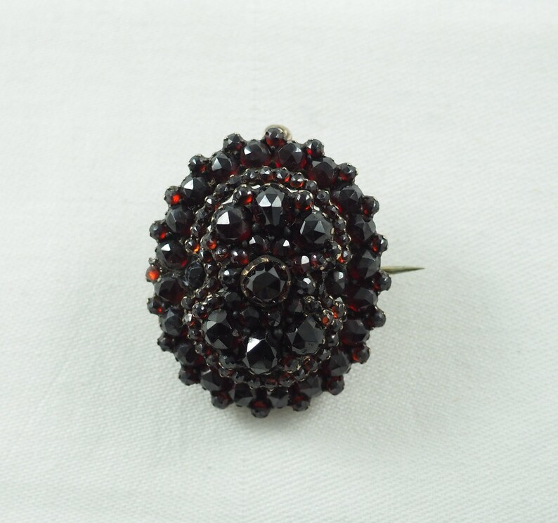Antique Victorian Bohemian Garnet Locket Back Pendant Brooch - Etsy