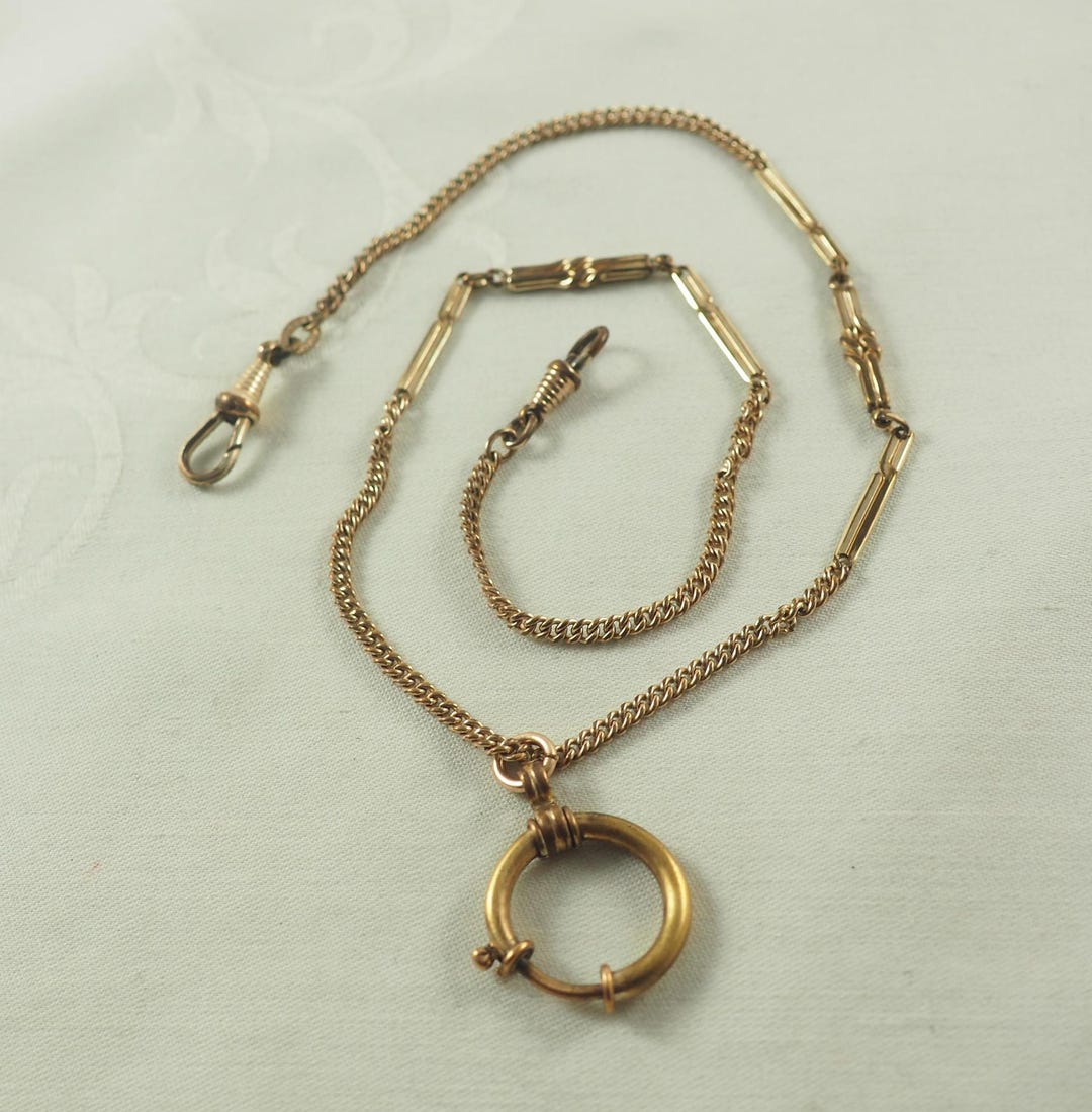 Antique Gentleman's Double Albert Gold Filled Watch Chain in Necklace ...