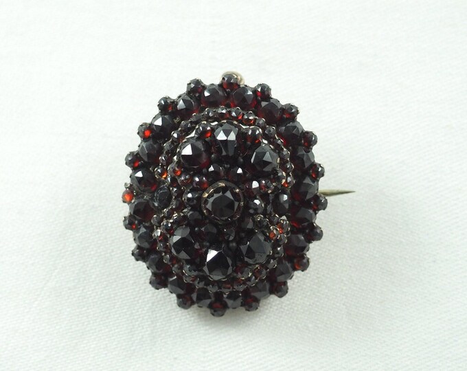 Antique Victorian Bohemian Garnet Locket Pendant/brooch, Rose Cut ...