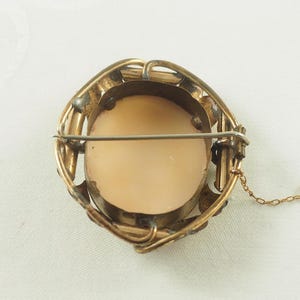 Antique Victorian Cameo Brooch Rebecca at the Well, Gold Filled Foliate ...