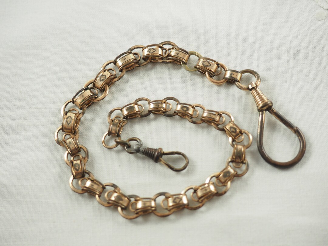 Antique Edwardian Gentlemans Watch Chain in Short Leontine - Etsy