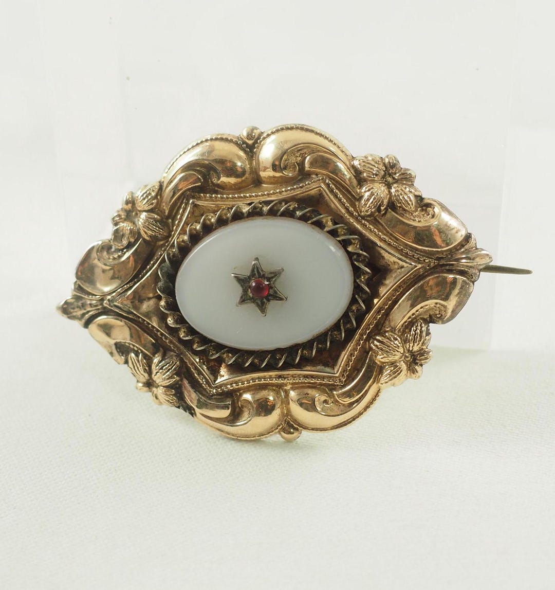 Antique Victorian Stomacher Brooch, Gold Filled, With Silver Back ...