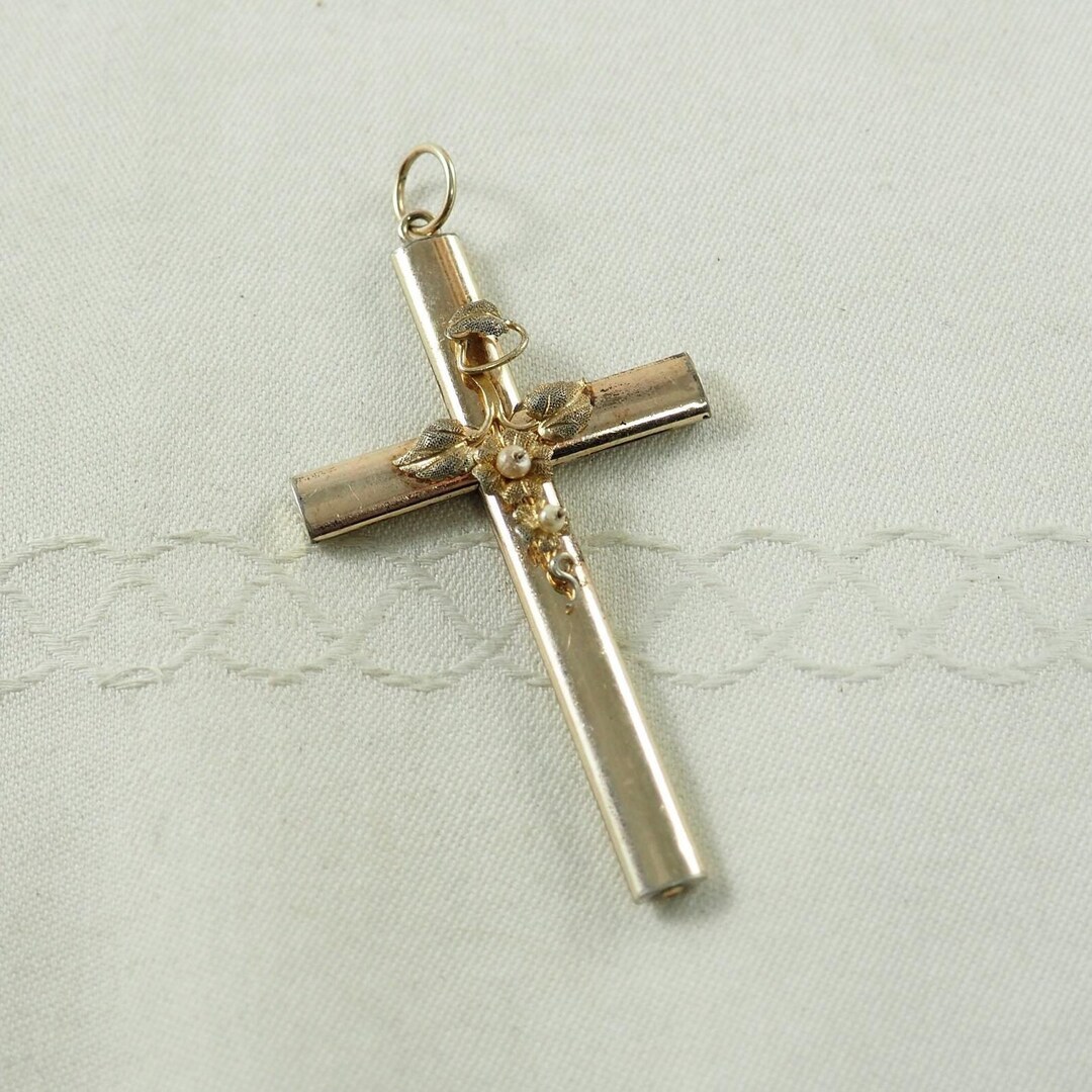 Antique Cross Pendant Victorian Gold Filled, the Roman Cross With ...
