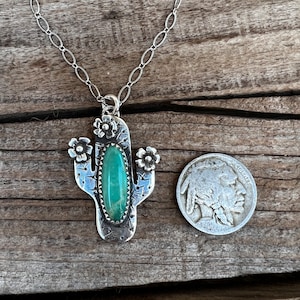 Tapatio Cactus, Saguaro Cactus Pendant, Turquoise Saguaro, Turquoise ...