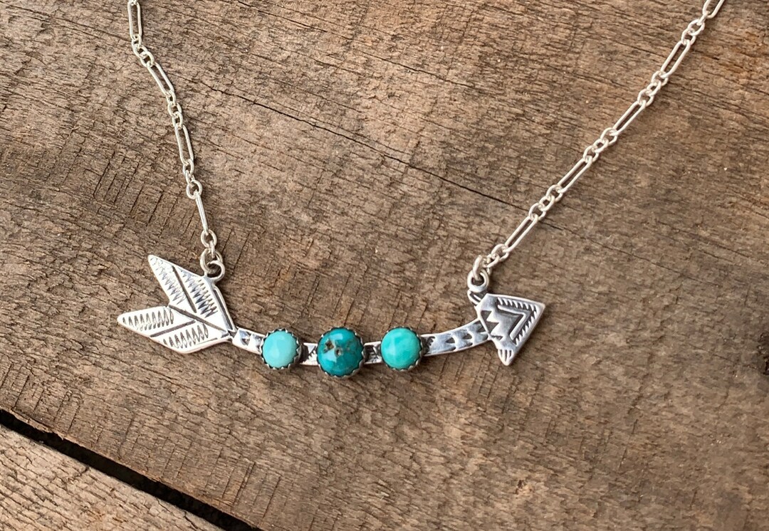 Pachuca 3 Dot Arrow, Turquoise Arrow Necklace, Sterling Silver Arrow ...