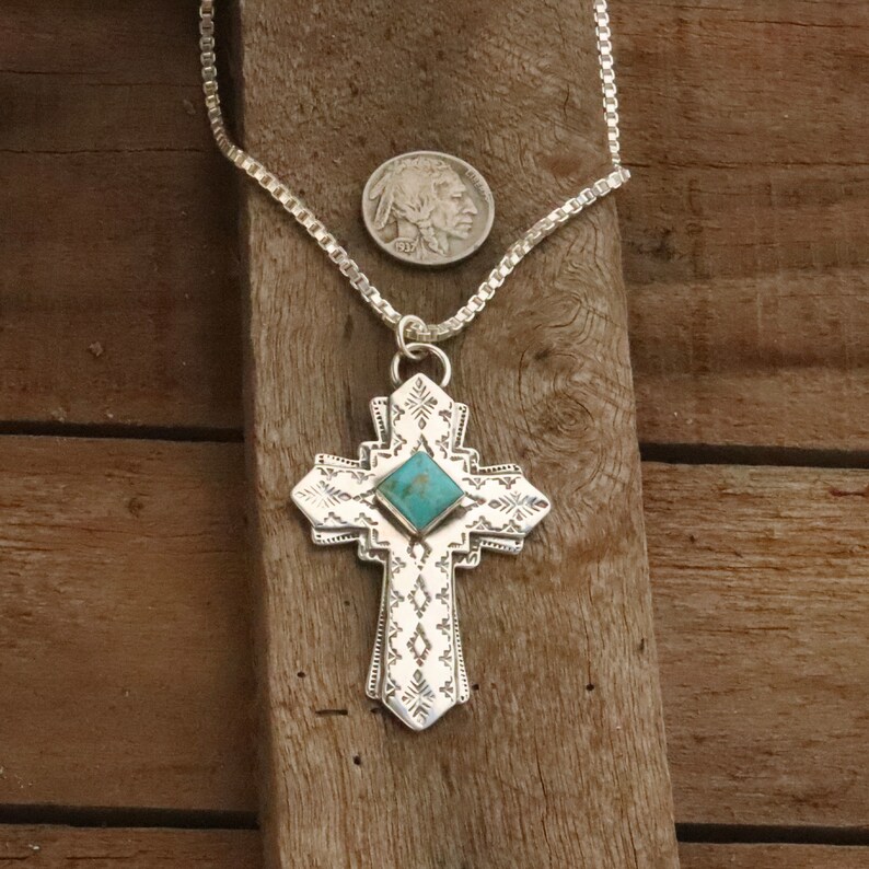 Cade's Cross Pendant Necklace Sterling Silver Hand - Etsy